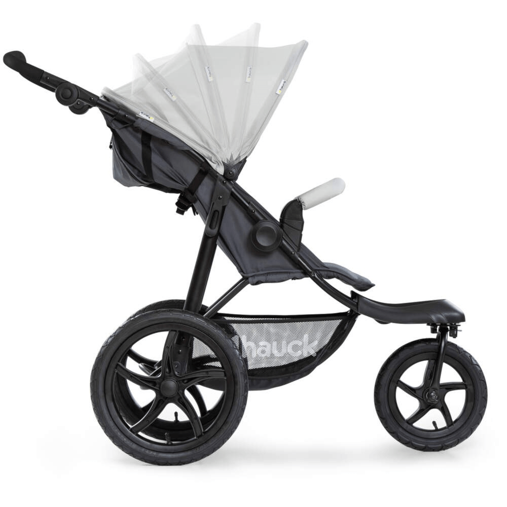 Hauck Runner Stroller | Three Wheel Stroller | Pushchair | Grey Buggy