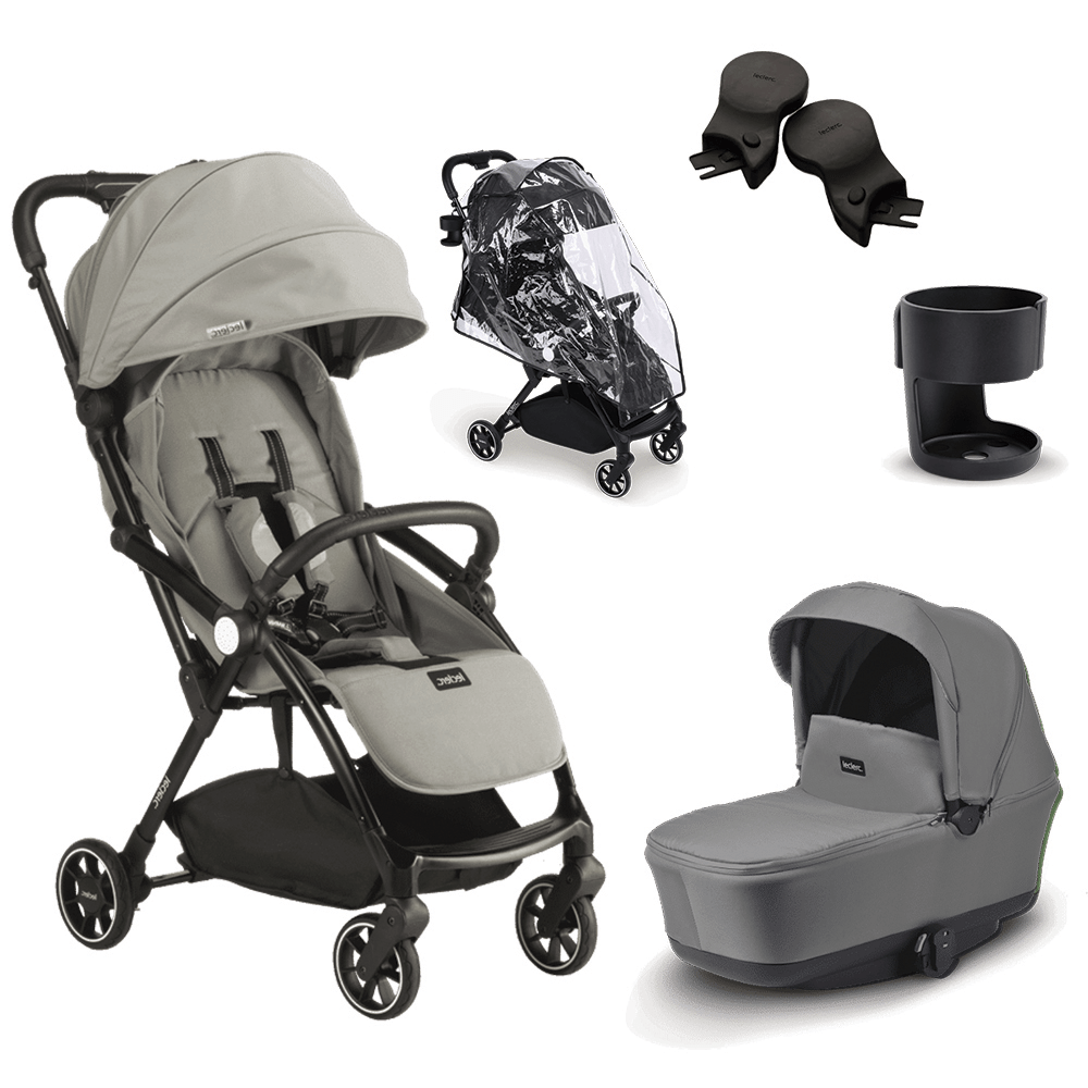 Leclerc Baby MagicFold Plus Stroller Bundle | Auto Fold Stroller | Grey