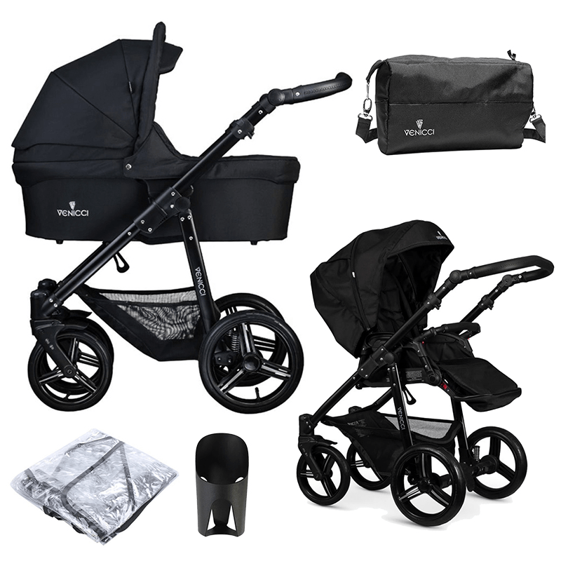 Venicci Soft 2 in 1 Travel System | Black | Venicci Pram and Pushchair