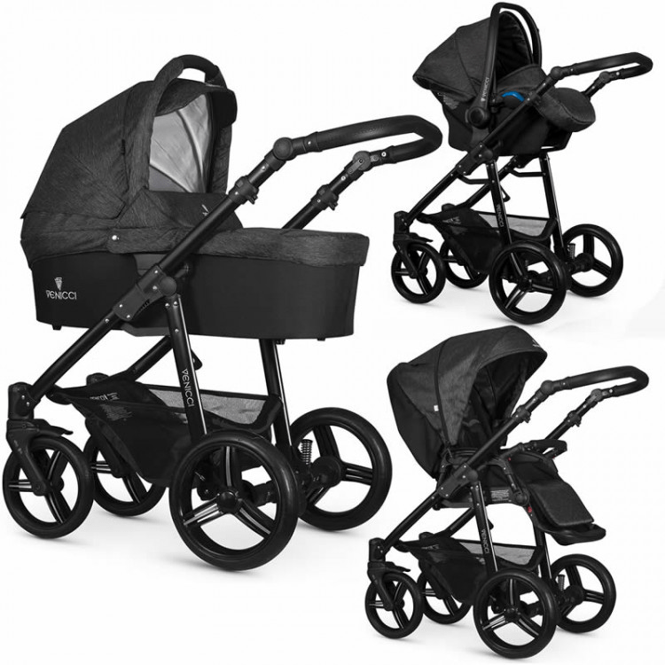 Venicci Soft 3 in 1 Travel System | Pram & Pushchair | Denim Black